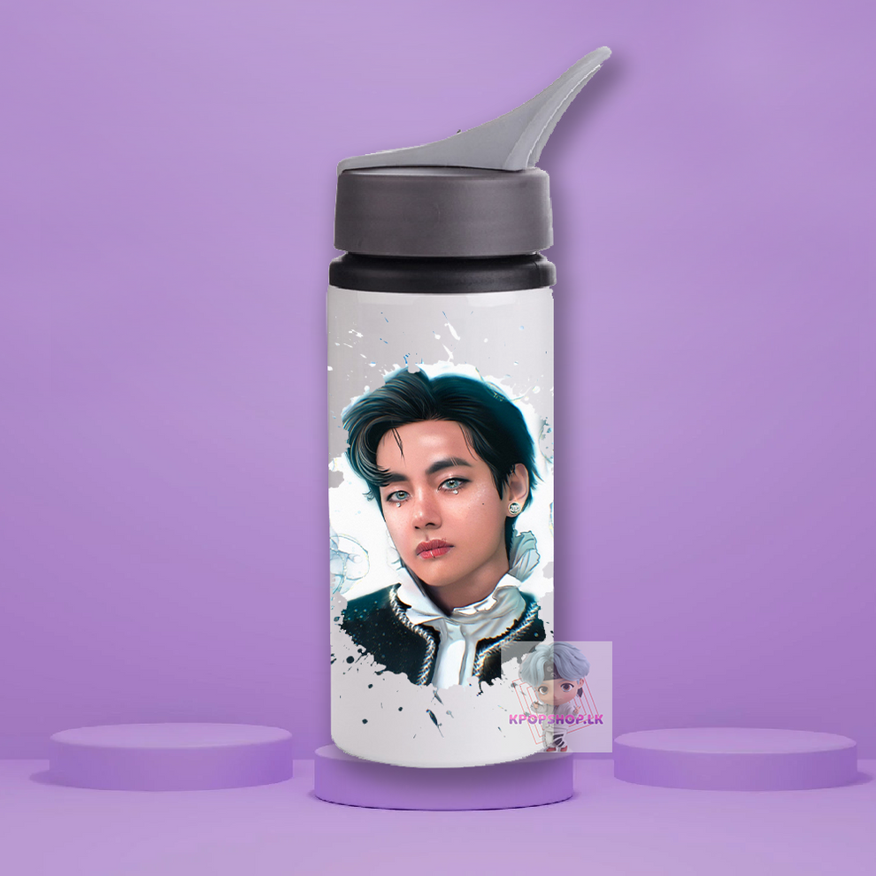 BTS KIM TAEHYUNG V Stainless Steel KPOP Water Bottle With Straw ...